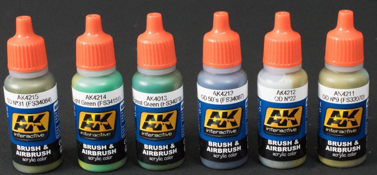 Detay Ürünleri US Army and USMC Green Colors Set Paint AK INTERACTIVE